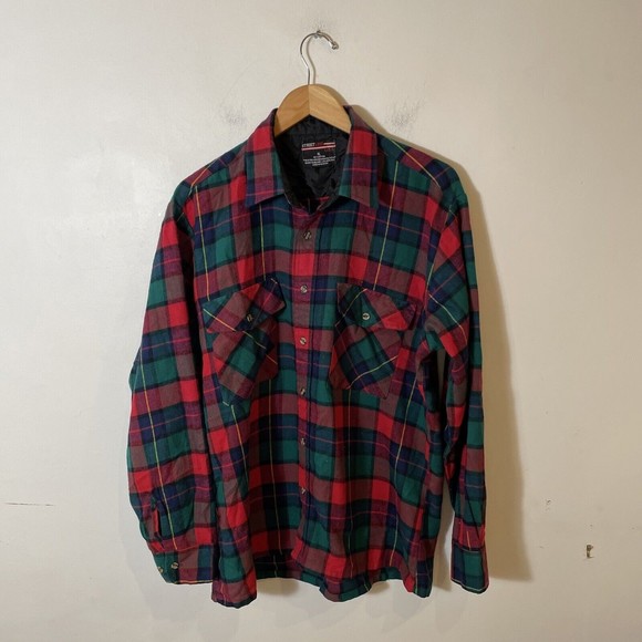 Unbranded | Shirts | Vtg Mens Xl Red Green Flannel Long Sleeve Cotton ...